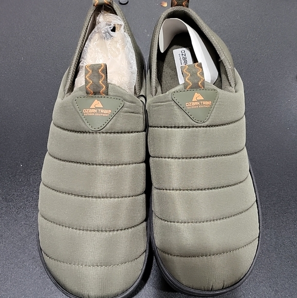 Shoes | Ozark Trail Mens Puffer Olive Memory Foam Slippers | Poshmark